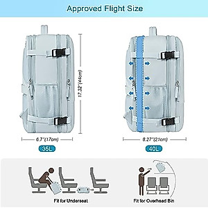 Sinaliy Large Travel Backpack for Women Men, 40L Carry On Backpack, 17 Inch Laptop Waterproof Casual Backpack, College Bookbag, Backpack for Women, as Person Item Flight Approved