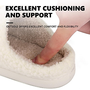 ZICKYO Kids Slippers Boys Girls Cute Happy Face House Slippers Warm Soft Plush Non-Slip Indoor Outdoor Slip-on Shoes White Yellow 3-4 Big Kid