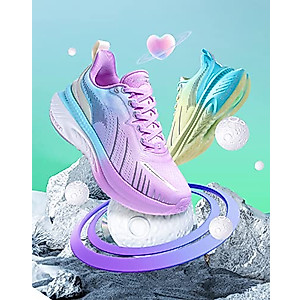 O-Resilio Max Cushioning Running Shoes for Men & Women Wide Cushioned Lightweight Athletic Supportive Road Running Shoes with Arch Support Light Purple Size US Men 12