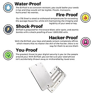 [Bundle] Ledger Nano S + Billfodl Hardware Wallet for Seed Words Backup | The Best Crypto Wallet + Cold Wallet for Crypto Compatible with BIP39 Wallets. Store Your Bitcoin, Ethereum, ERC20 and More