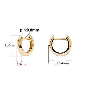 925 Sterling Silver 11.94X11mm Hoop Earring Setting French Lever Earring Hooks Wire Base Blank Drop Dangle Earrings Mounting for Women(Gold Color)