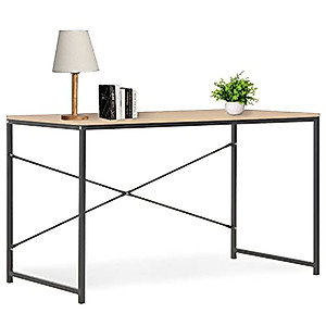 vidaXL Computer Desk Black and Oak 47.2"x23.6"x27.6"