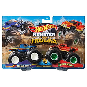 Hot Wheels Monster Trucks Bigfoot Vs Snake Bite, Demolition Doubles