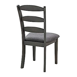 OSP Home Furnishings West Lake Dining Table Set, 5-Piece, Antique Finish Natural Top and Grey Base with Charcoal Fabric