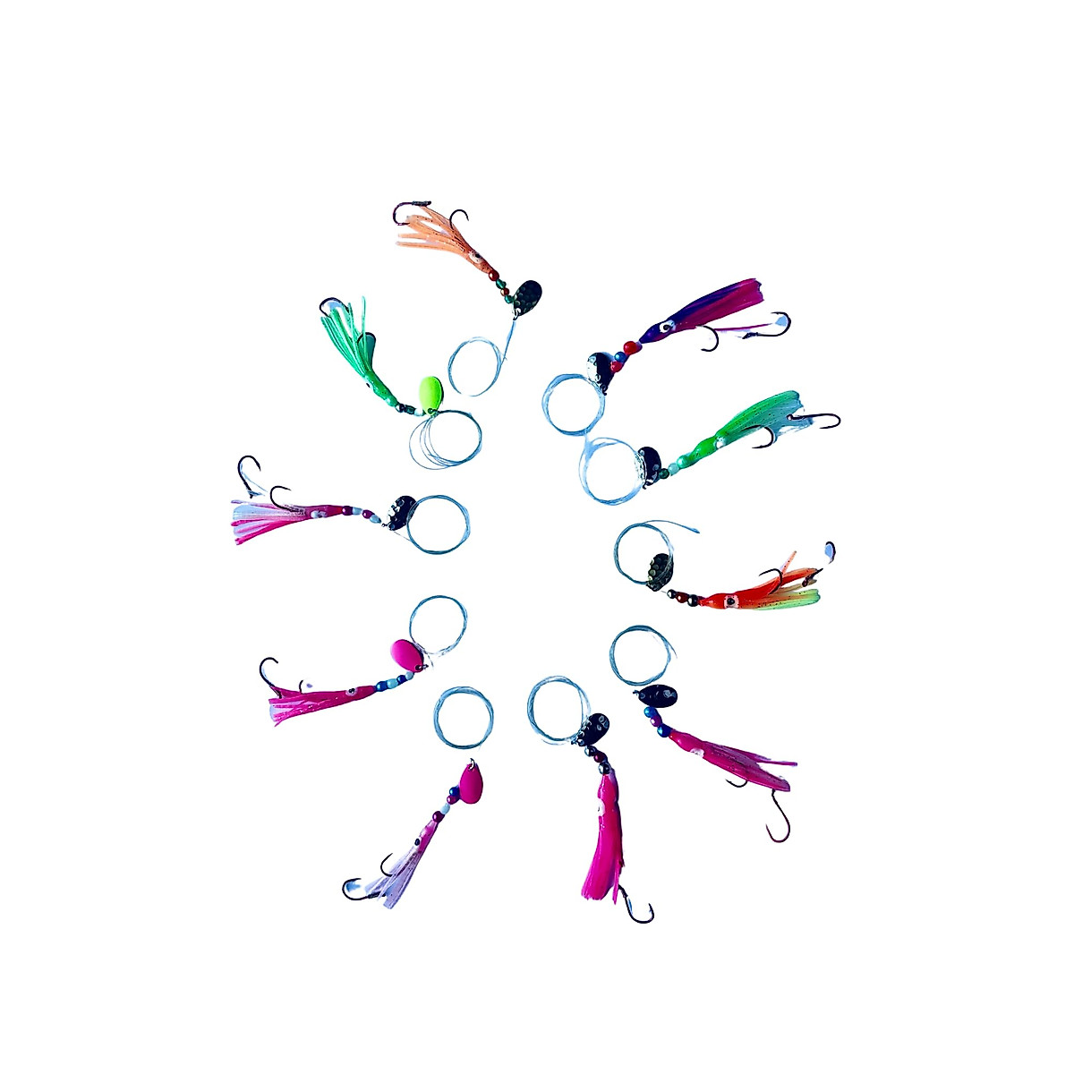 KOKOPROS Kokanee Fishing Hoochies - 10 Pack