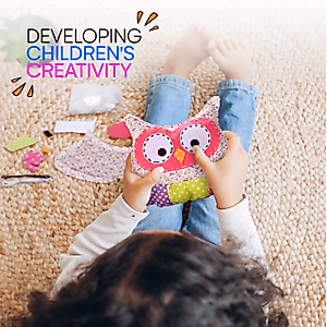 Amazaque Owl Stuffed Pillow - Squishy Super Soft Plush Owl -Huggable Plushies Stuffed Owls Toy - DIY Sewing Craft Plush Animal Pillow Kit - Owl Plush Birthday Surprise Gifts for Boy and Girls,