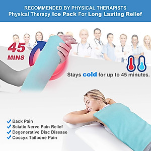 Tutmyrea 12"x 21" Extra Large Gel Ice Pack with Soft Fabric Cover, Ice Pack for Injuries Reusable, Ice Pack for Back Pain Relief, Cold Compress for Back, Flexible Cooling Pad for Knee, Hip, Sciatica