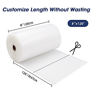 Deefre Vacuum Sealer Bags, 8"x120' Commercial Grade Food Saver Bags for Seal a Meal, BPA Free, Heavy Duty, Great for vac Storage, Meal Prep or Sous Vide