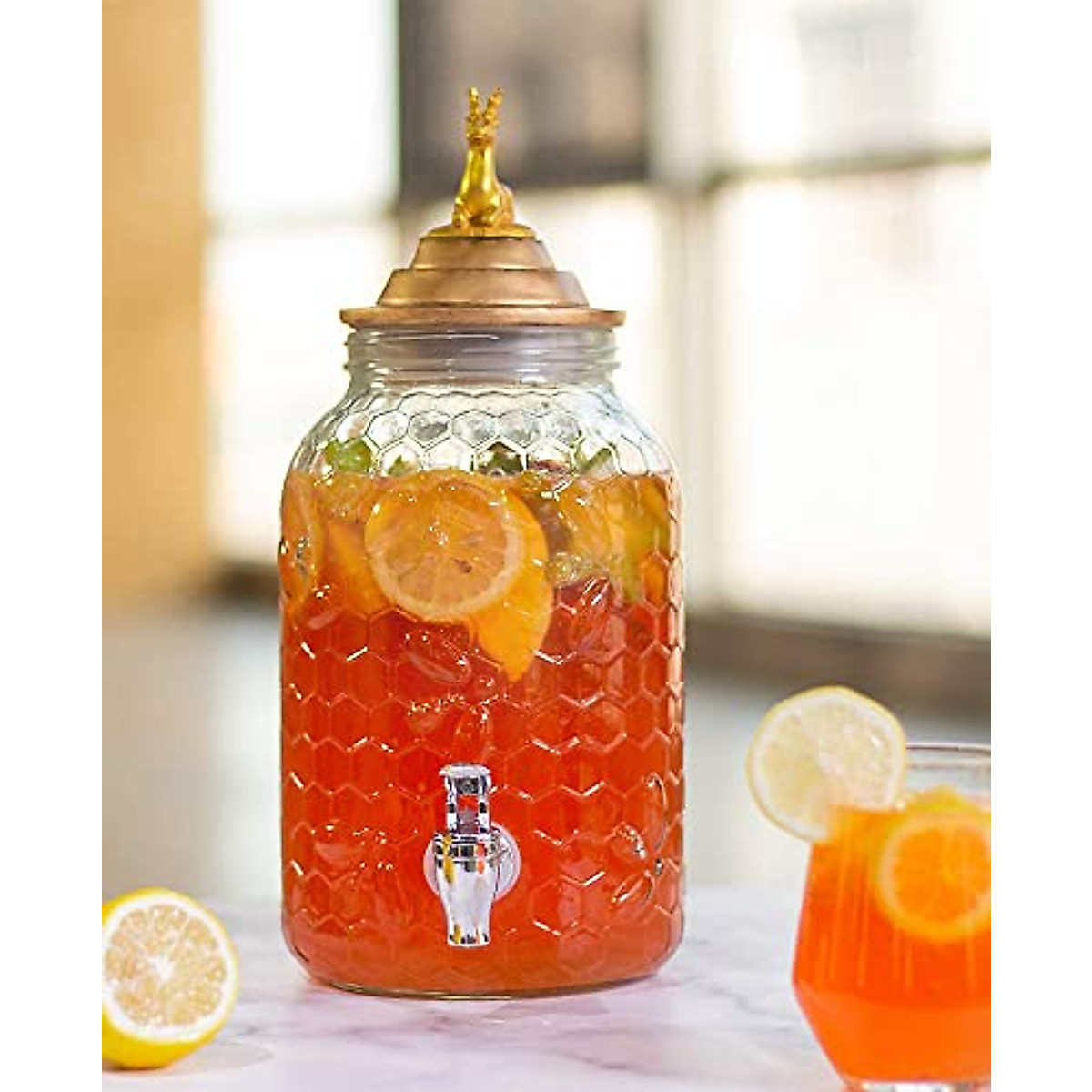 Hgzaccompany Push Style Faucet For Beverage Dispenser Carafe, Beverage Dispenser Replacement Spigot,Lever Pour Spout For Beverage Dispenser (Silver)