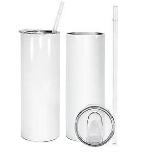 AGH 25 Pack Sublimation Tumbler Blanks with Lid and Straw,20 OZ Straight Stainless Steel Skinny Straight Sublimation Tumbler Cups