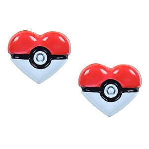 Pokemon Pokeball Heart Stud Earrings