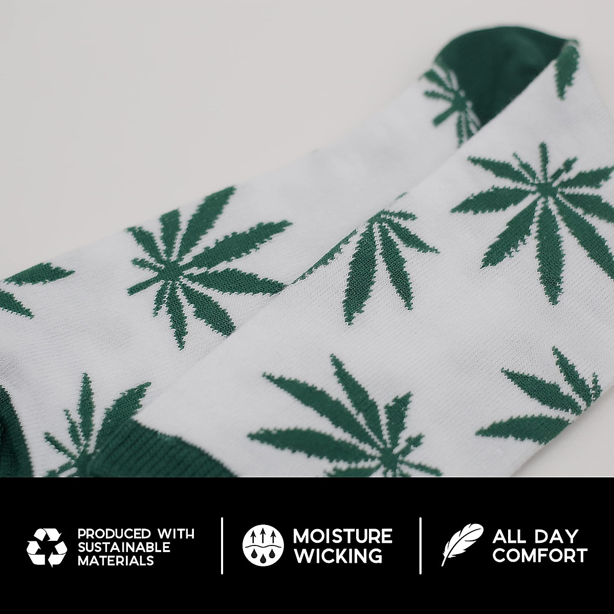 Socktastic Mens Weed - 2 Pack Of Funny Novelty Socks, Casual Crew Fits Shoe Size 8-13, Weed, Large US