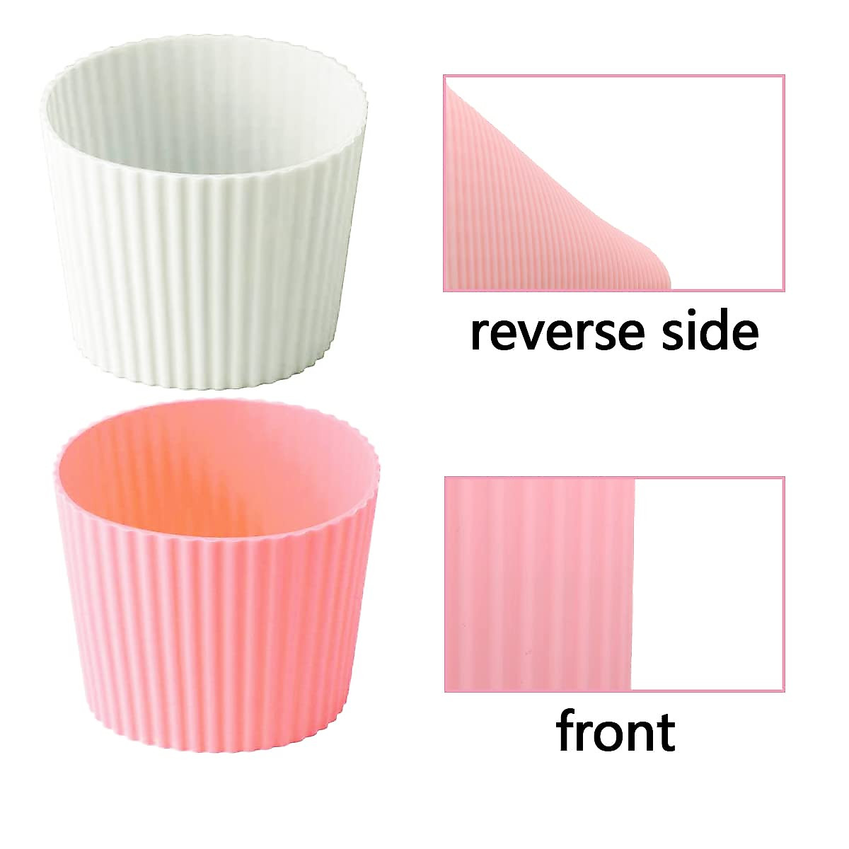 6 PACK Heat-resistant Silicone Nonslip Coffee Cup Reusable Glass Bottle Mug Cup Sleeve for Hot Drinks