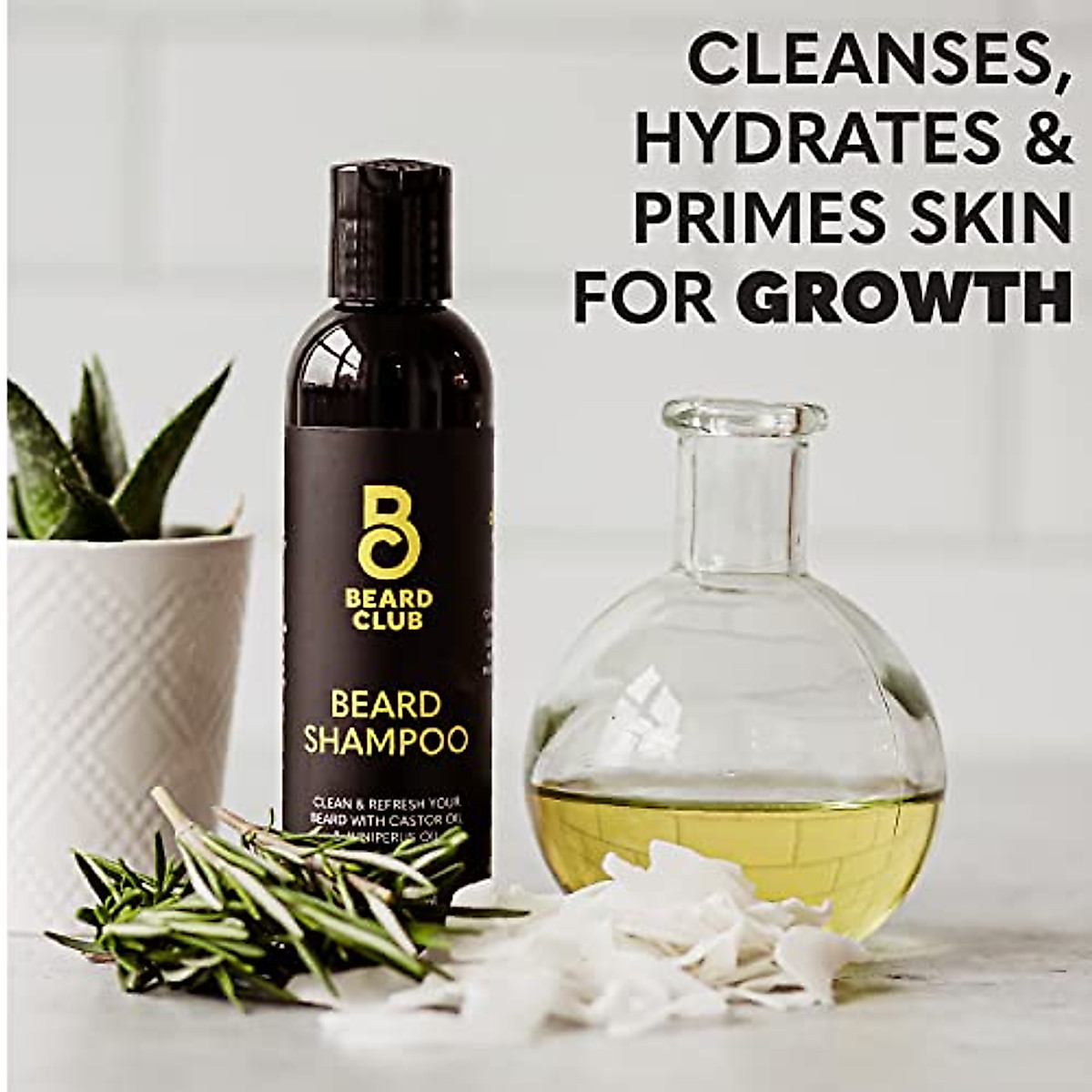 Beard Club - Everyday Beard Care Kit - Style, Moisturize and Grow a Healthier Beard - Straight Edge Razor, Beard Shampoo, Cedar Beard Balm and Beard Oil, Boar Bristle Beard Brush - Gift Kit