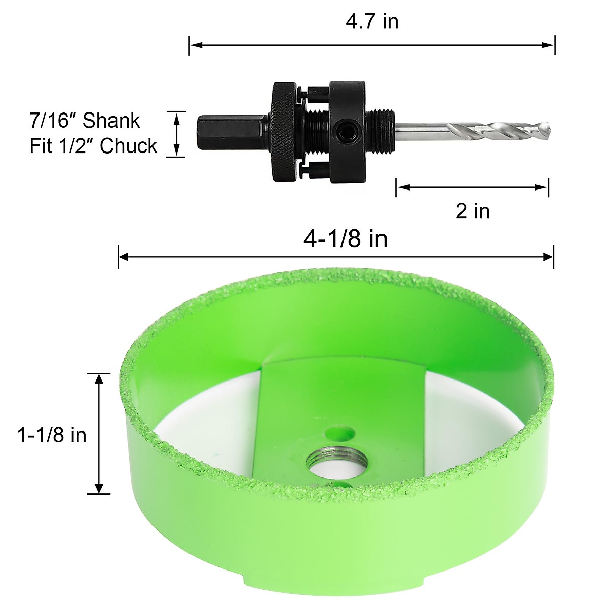 HLOFIZI 4-1/8 Inch Carbide Hole Saw for 4" Recessed Lights, Cutting Plaster Drywall Ceiling Sheetrock, 2X Faster