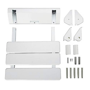 Folding Shower Seat Bench, Wall Mount Bathroom Bath Safety Stool Chair Bench Bathroom Drop-Leaf Wall Stool for Bath Toilet Hotel, 130kg Capacity for Senior Handicap Disabled Medical Use