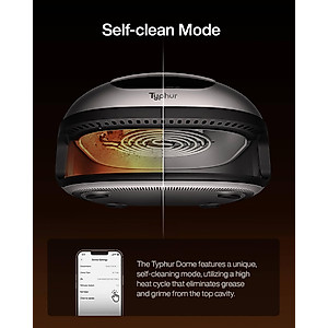 Typhur Dome Air Fryer, No.1 Cooking Speed Large Air Fryer with Superior Airflow, Self-cleaning Smart Digital Air Fryer with Dishwasher Safe Basket for Quick Easy Meals, Up to 32 Chicken Wings Capacity