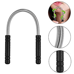 Hair Removal Spring, Kapmore Threading Hair Removal Removes Hair on The Upper Lip, Chin, Cheeks and Sideburns Including Facial Hair Epilator with Beauty Tweezers, Eyebrow Shaping Razor(Pink) (Black)