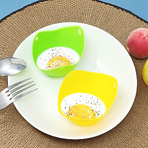 allydrew Silicone Non-stick Egg Poachers, Poached Egg Cups for Steaming Microwaving Boiling (Set of 4)
