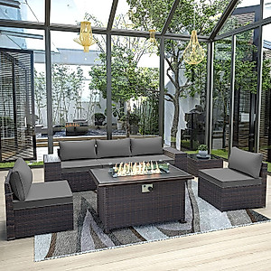 ClawsCover 12Pack Outdoor Seat and Back Cushions Replacement Covers Fit for 6Pieces 5-Seater Wicker Rattan Patio Furniture Conversation Set Sectional Couch Chairs,Dark Grey-Include Cover Only