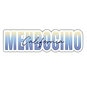 Mendocino California Souvenir 4-Inch Vinyl Decal Sticker Script Design 4 Inch|Sticker