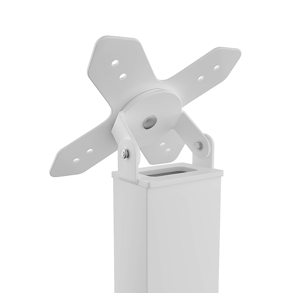 Metal Pole Floor Stand- CTA Premium Thin Profile Retail & Tradeshow Stand with VESA Plate and Base – Compatible with CTA’s Locking Mount (PAD-PARAW) or Any VESA Compatible Mount (ADD-CHKW) - White