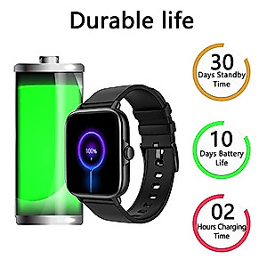 Smart Watch(Call Receive/Dial), Full Touch Screen SmartWatch for Android and iOS Phones Compatible Fitness Tracker with Heart Rate,Sleep,Blood Oxygen,Step Counter for Men Women