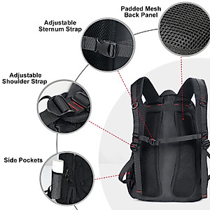 Lily Parker Waterproof Womens Mens 40l Hiking Rucksack Bag Large-Capacity Trekking Travel Backpack, Black