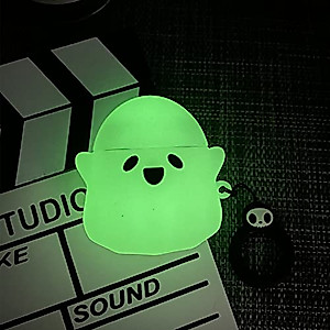 Compatible with AirPods Case Cover, Luminous Ghost Case Designed for Airpods 2nd & 1st, Soft Silicone Cute Funny 3D Cartoon Case Compatible with AirPods 2/1 for Women Men Kids Teens Girls Boys