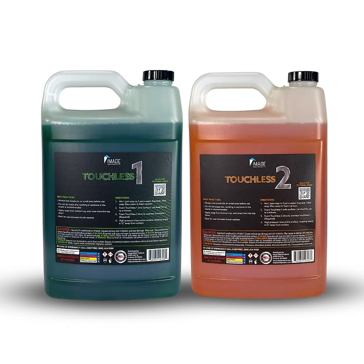 Image Wash Products - Touchless 1 & 2-2 Step Concentrated Truck Wash Soaps - Polished Aluminum & Chrome Safe - Non-Hazmat  - Touchless Car/Truck Wash Soap – Safe and Biodegradable