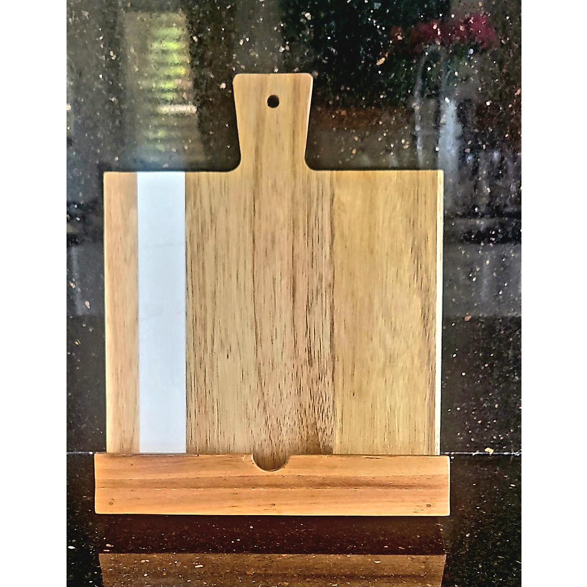 Marble and Acacia Bamboo Wood Recipe Book/Tablet Stand
