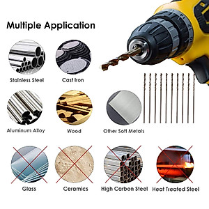 Twist Drill Bit Set (10 pcs), Micro HSS Twist Drill Bit Set, Straight Shank HSS-4341 for Hard Metal, Stainless Steel, Cast Iron, 1mm 3/64"