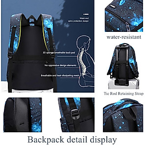 EKUIZAI Lattice Starry Geometric Print Backpack Elementary School Daypack Middle School Students Knapsack Primary Kids Schoolbag