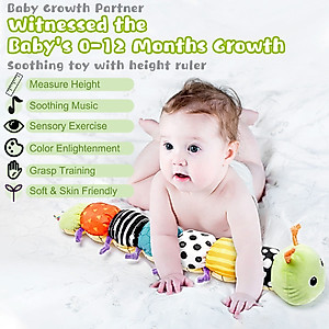 Sirecal Baby Toys 0-6 Months: Infant Musical Stuffed Animal Activity Soft Toys with Multi-Sensory Crinkle, Rattle & Textures, for Tummy Time Newborn 0 3 6 9 12 Months Boys & Girls Gifts, Caterpillar