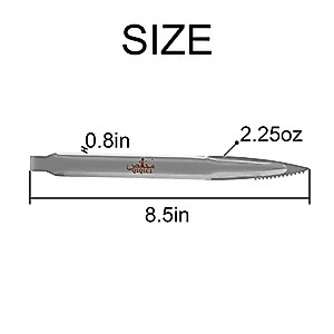 Coal Tongs QiQiCi Premium Stainless Steel Kitchen Tongs ,9-Inch Heat Resistant Tongs For Cooking ,hookah coals picking (Model A)