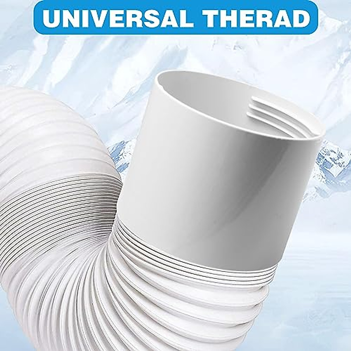 Portable Air Conditioner Exhaust Hose Coupler, 5.9" Portable AC Exhaust Hose Extension Connector, Air Conditioner Hose Adapter AC Tube for Thread Hose AC Hose Extension, Universal Thread Converter