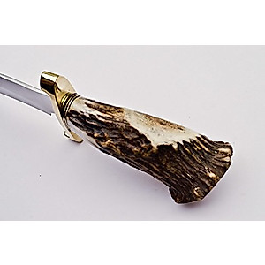 D2 Steel Hand Made Survival Knife Hunting Knife with Stag Antler Handle (S-963)