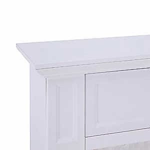 SEI Furniture Nobleman Mother of Pearl Tiled Electric Hidden Media Shelf Fireplace, White
