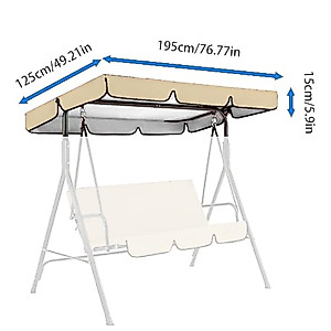Patio Swing Canopy Replacement, 420D All Weather Protection Deluxe Waterproof UV, Outdoor Swing Canopy Replacement
