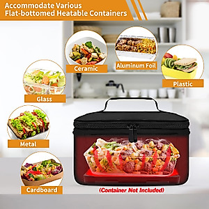 Aotto Portable Oven Personal Food Warmer - 110V Portable Mini Microwave Electric Heated Lunch Box for Work, Cooking and Reheating Meals in Office, Potlucks, Travel Hotel, Home Kitchen (Black)