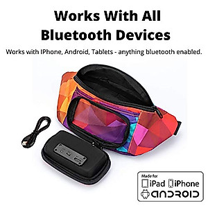 The #1 Fannypack with Speakers. Bluetooth Fanny Pack for Parties/Festivals/Raves/Beach/Boats. Rechargeable, Works with iPhone & Android. #1 (Retro, 2023 Edition)