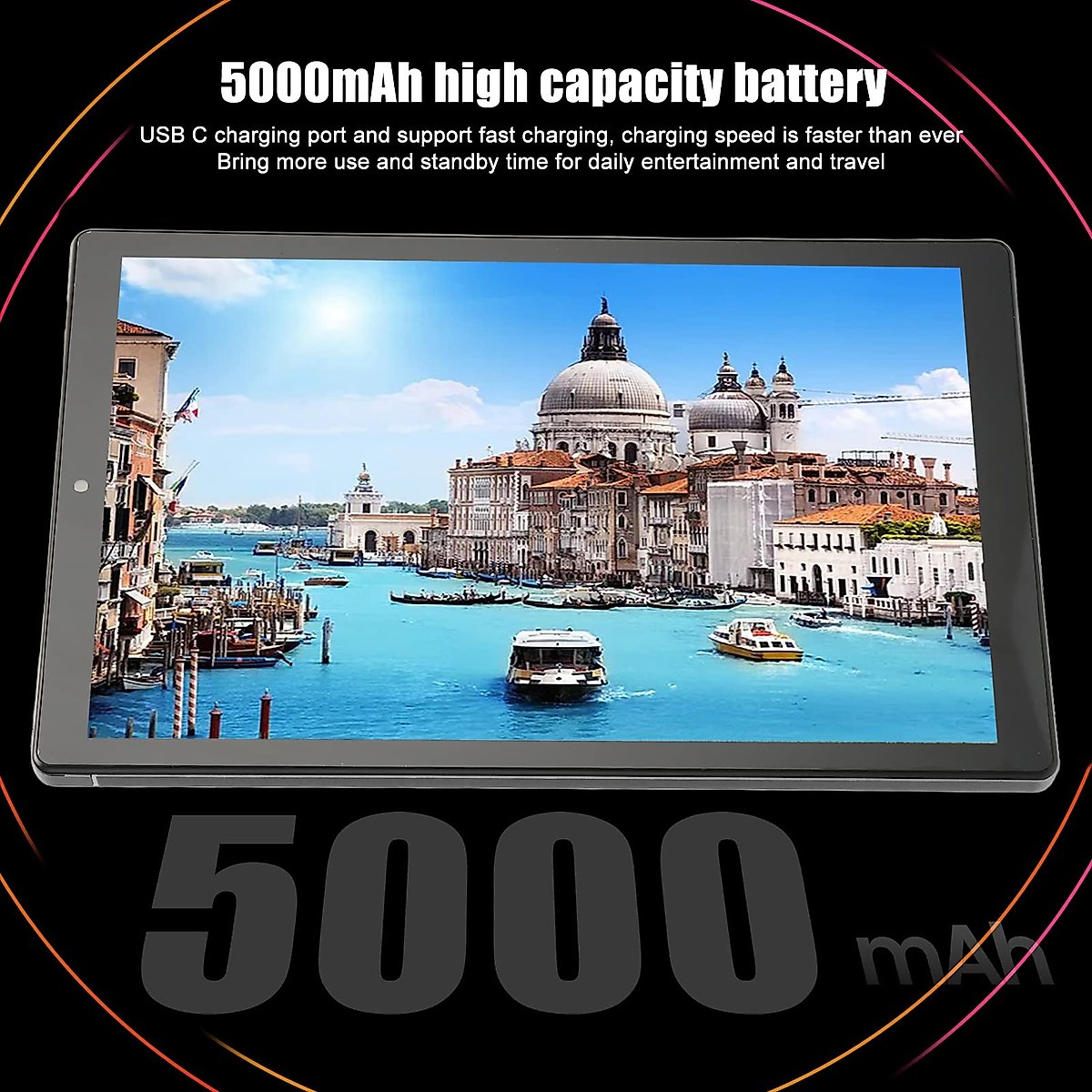 ASHATA Android Tablet 10 InAndroid Tablch, 8 Core, 4GB RAM 64GB ROM, 2.4G 5G Dual Band WiFi Calling Tablet Computer, 5MP 8MP Dual Camera, 5000mAh Battery, GPS BT (US Plug)