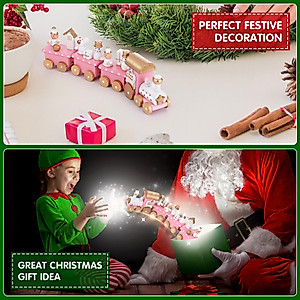 Wooden Train Small Train Christmas Toy Train Mini Train Christmas Train Four Section Train Xmas Train Toy Train for Kids Train Toy Kids Playing Train Desktop Train 4 Section Train