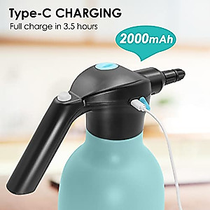 SideKing 0.4Gal/1.5L Electric Spray Bottle for Indoor/Outdoor Plants, Automatic Plant Mister Spray Bottle Rechargeable Battery Powered Sprayer with Adjustable Spout for Gardening,Fertilizing,Cleaning