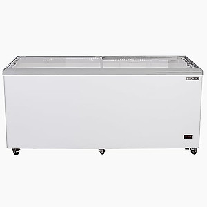 Maxx Cold MXDC-12 Commercial Ice Cream Dipping Cabinet Freezer with Curved Glass, Holds up to Twenty Two (22) Flavor Tubs, 70-Inch, White