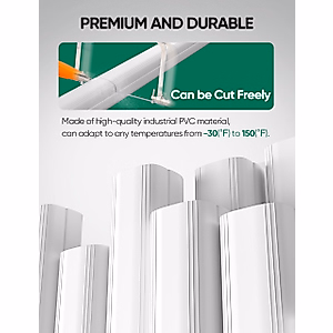 Plusluck 4" 23Ft Mini Split Line Set Cover, PVC Ductless Air Conditioner Decorative Pipe, Pump Covers, AC Line Cover Kit, for Outside Units Air Conditioners & Heat Pumps, All in One Set