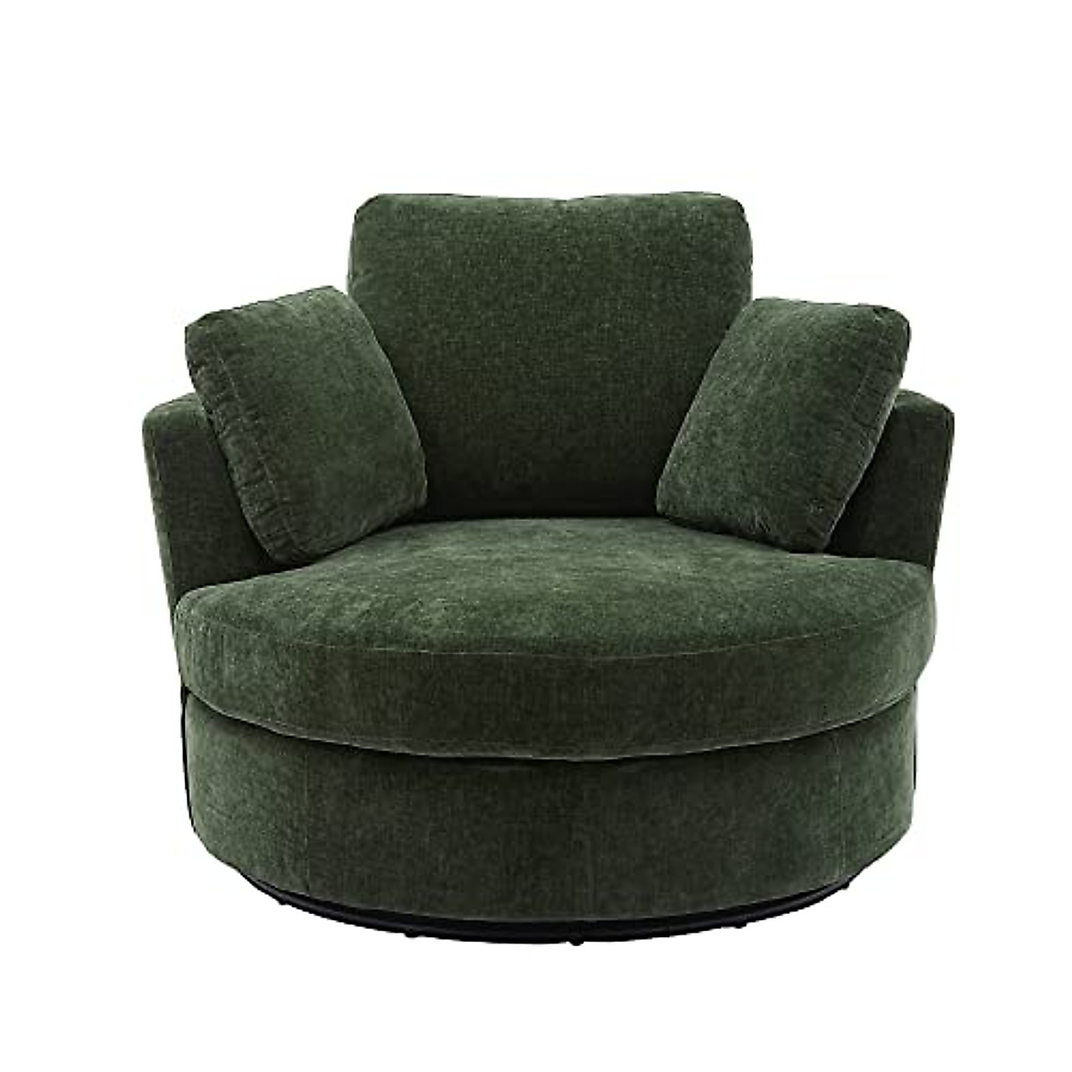 Oversized Swivel Accent Barrel Chair with 3 Pillows,Modern Comfy Upholstered 360 Recliner Sofa Cozy Club Chaise Leisure Round Loveseat Lounge Armchair for Living Room/Bedroom/Hotel/Nursery/Office