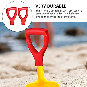Cabilock 2pcs Shovel D Grip Replacement Handle Plastic 3. 2cm for Garden Spade Rake Snow Shovel Digging Raking Tools Red