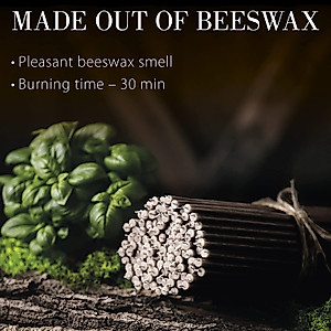 Danilovo Pure Beeswax Candles - No-Drip, Smoke-Less, Tall, Thin Taper Candles – Decorative Candles for Church Prayer, Decor or Birthday Candles – Honey Scented Candles – 6.3”x0.2” (Black,100pcs)