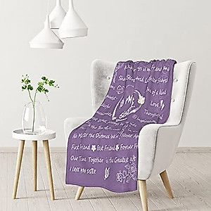 Ujifuis Best Sisters Blanket Gifts from Sister Birthday Gifts from Sister-Gifts for Sisters from Sisters-Big Sister Gift for Little Sister-Birthday Gifts for Sister from Brother 60"x50"（Purple）